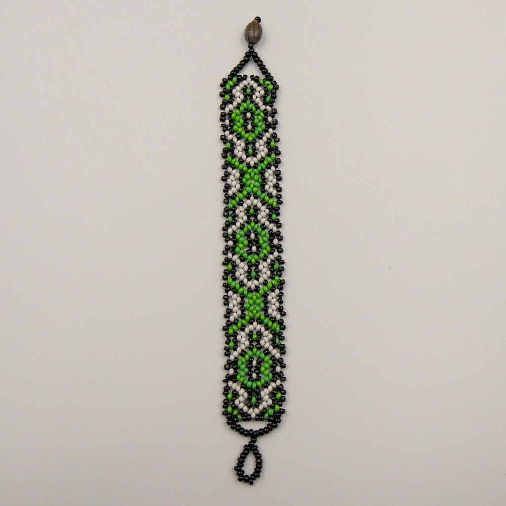 Armband - Shipibo - grün, weiss und schwarz - Shaman Shop